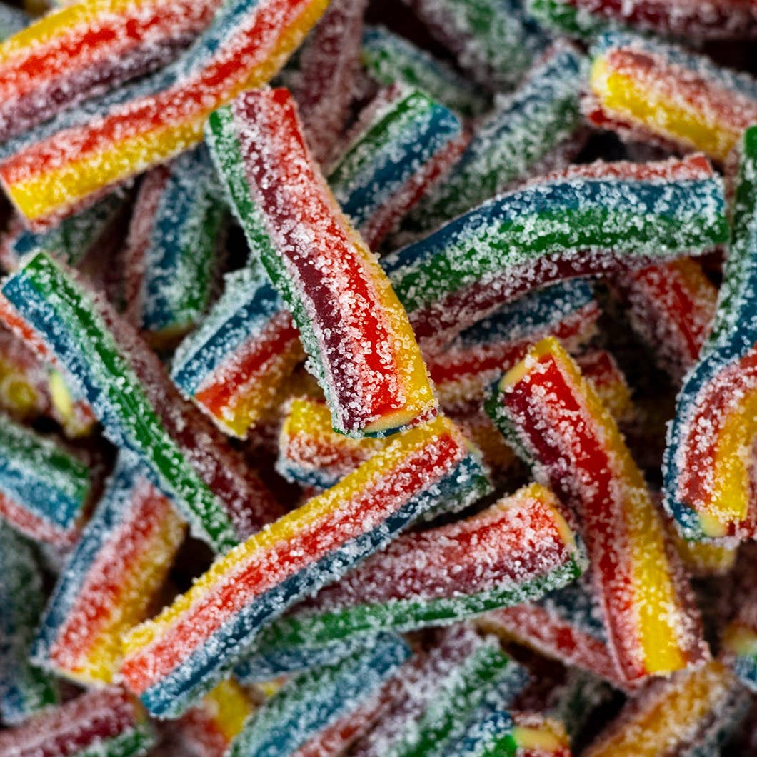 Sour Filled Rainbow Swedish Twists 1/2 pound – Sprinkles Candy Bar